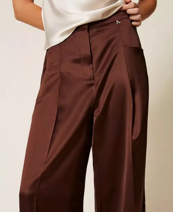 TWINSET Satin Palazzo Trousers
