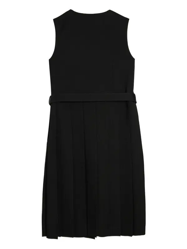 Comme Des Garçons Gabardine Belted Pleated Midi Dress