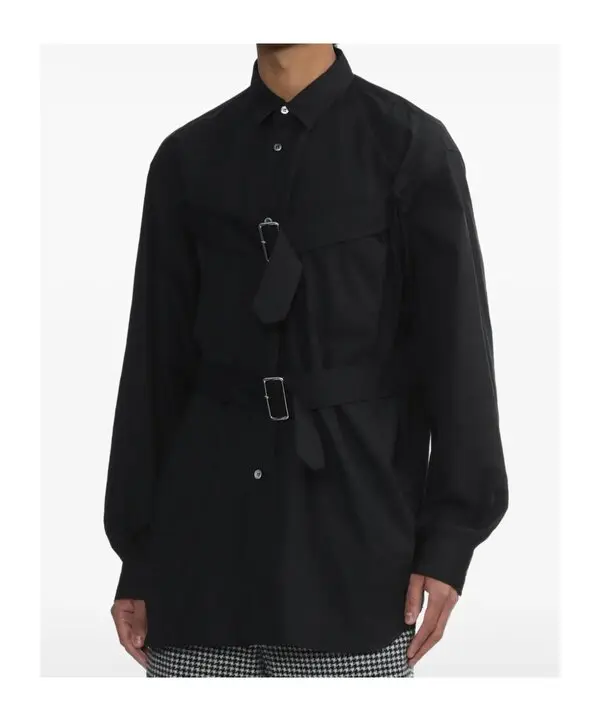 Comme Des Garçons Buckled Cotton Shirt
