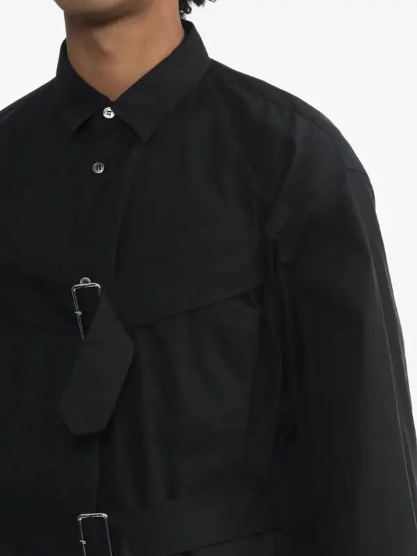 Comme Des Garçons Buckled Cotton Shirt