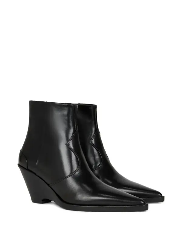 Etro Leather Ankle Boots With Wedge Heel