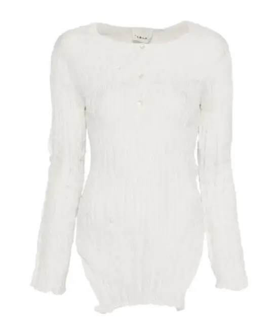 P.a.r.o.s.h Button Textured Blouse - White