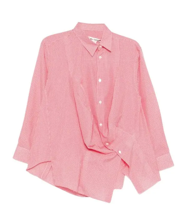 Comme Des Garçons Checked Long-sleeve Shirt - Pink