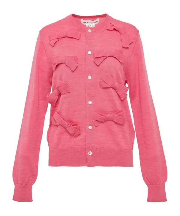 Comme Des Garçons Bow-detail Cardigan - Pink