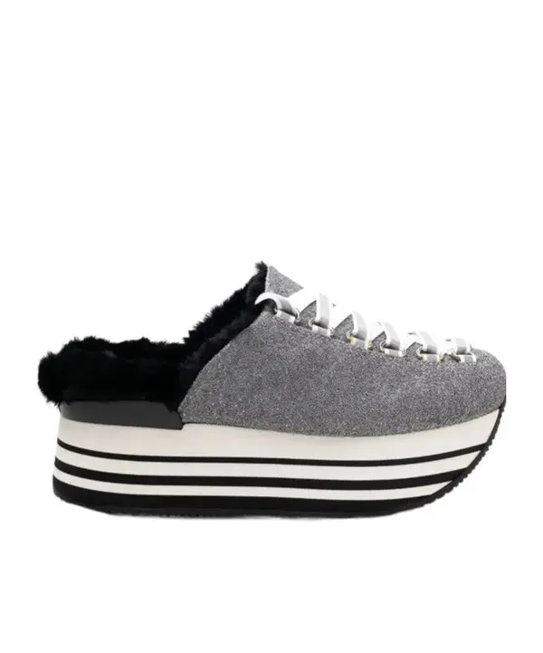 Hogan Platform Lace-up Mules