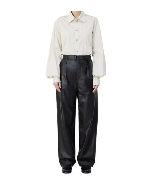 LEMAIRE Pleat Detailed Belted Straight Leg Pants