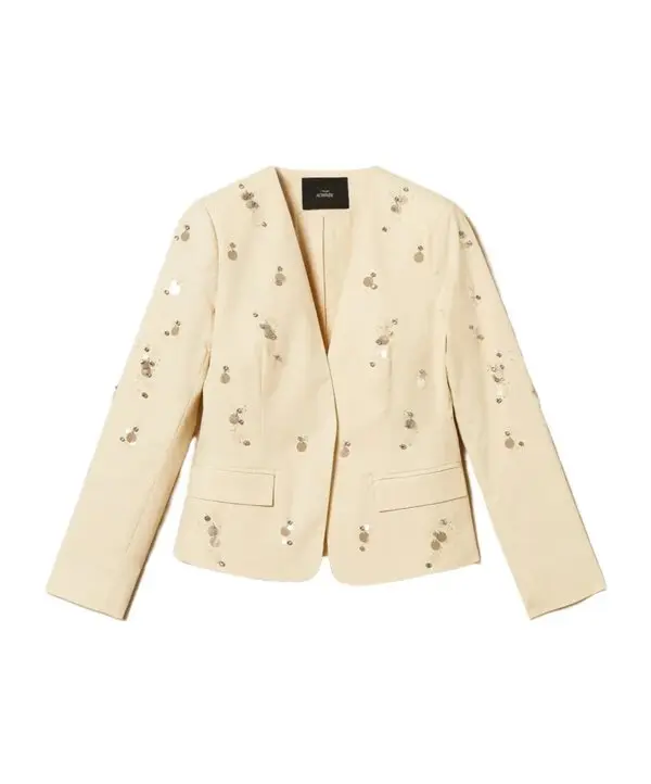 TWINSET Sequin-embellished V-neck Blazer