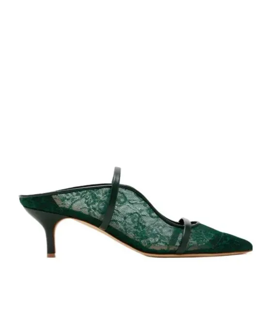 MALONE SOULIERS X Nojoud Alrumaihi Leather-strap Mules - Green
