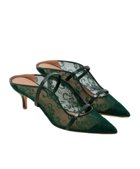 MALONE SOULIERS X Nojoud Alrumaihi Leather-strap Mules - Green