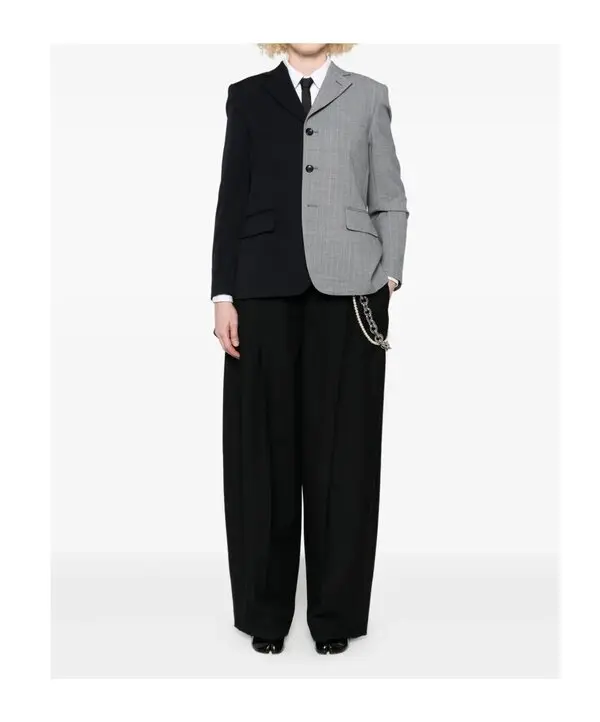 Comme Des Garçons Pinstriped Two-tone Jacket