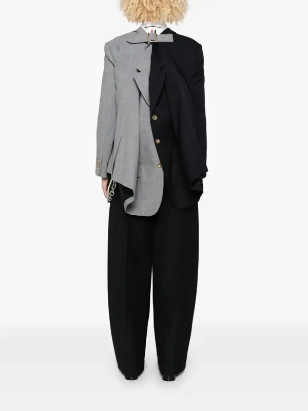 Comme Des Garçons Pinstriped Two-tone Jacket