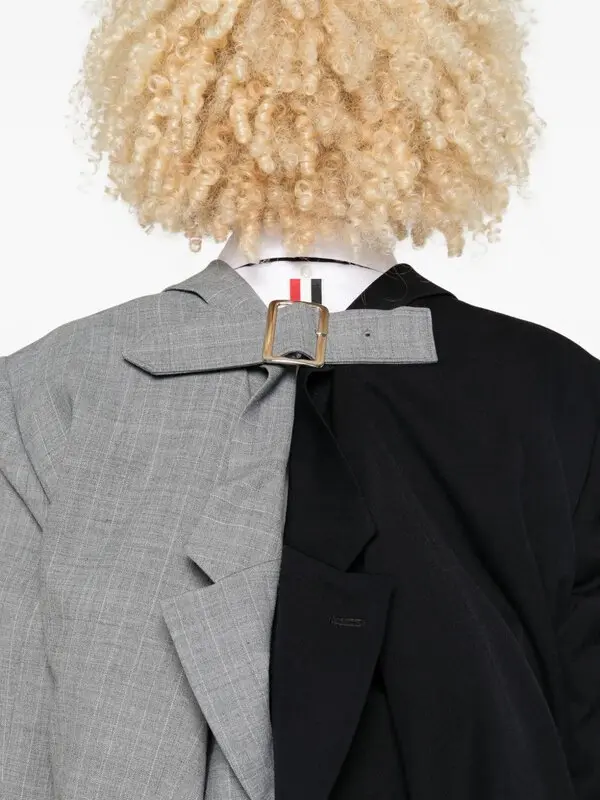 Comme Des Garçons Pinstriped Two-tone Jacket