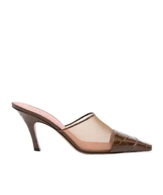 Amina Muaddi Jamie Croc-effect Mesh Mules