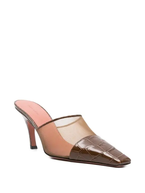 Amina Muaddi Jamie Croc-effect Mesh Mules