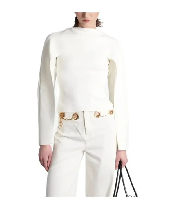 Cult Gaia Alka Cape-sleeve Blouse - White