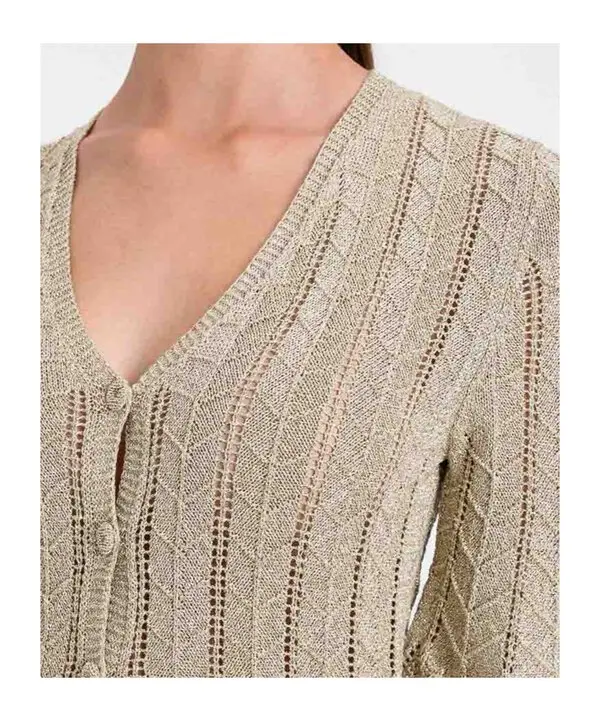 TWINSET Pointelle-knit Chevron-pattern Sweater - Nude
