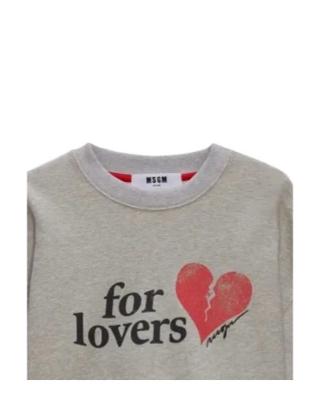 MSGM Heart Cropped Sweatshirt