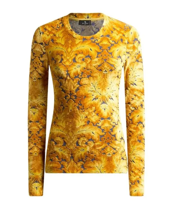 Etro Chenille Jacquard Top - Brown