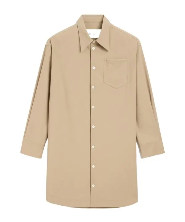 AMI Paris De Coeur Button Pocket Shirt Dress