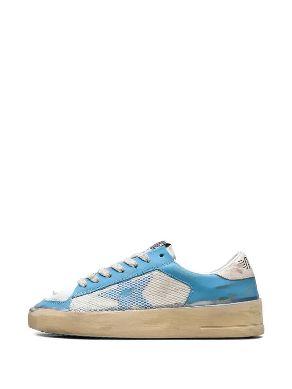 GOLDEN GOOSE Stardan Lab Sneakers In Light Blue Nappa Leather And White Mesh - Nude