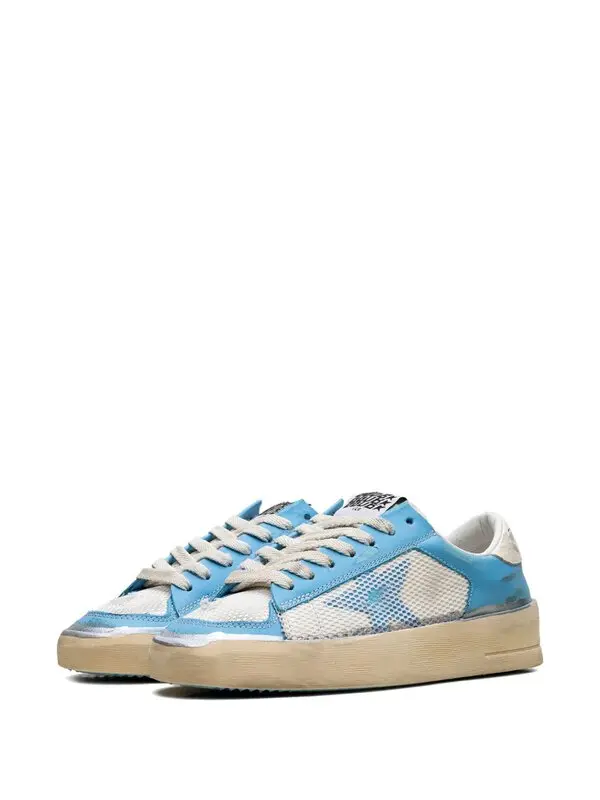 GOLDEN GOOSE Stardan Lab Sneakers In Light Blue Nappa Leather And White Mesh - Nude