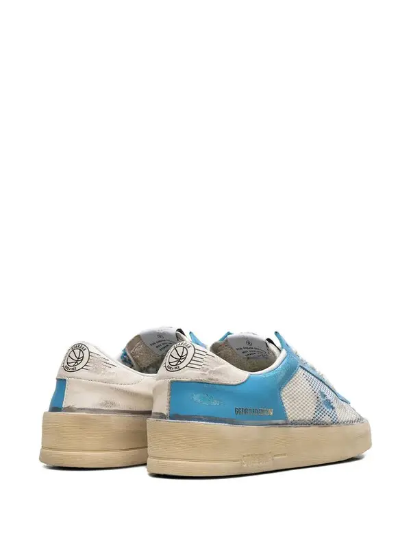 GOLDEN GOOSE Stardan Lab Sneakers In Light Blue Nappa Leather And White Mesh - Nude