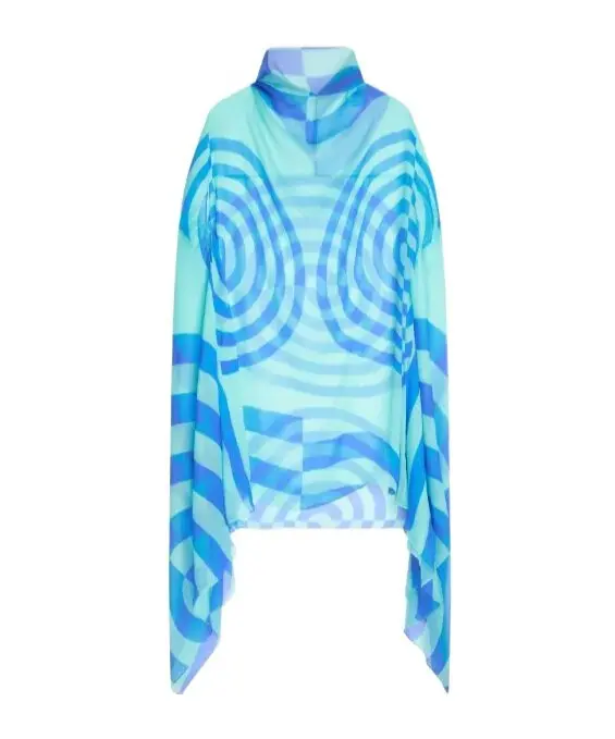 Dries Van Noten Patterned Cape Dress