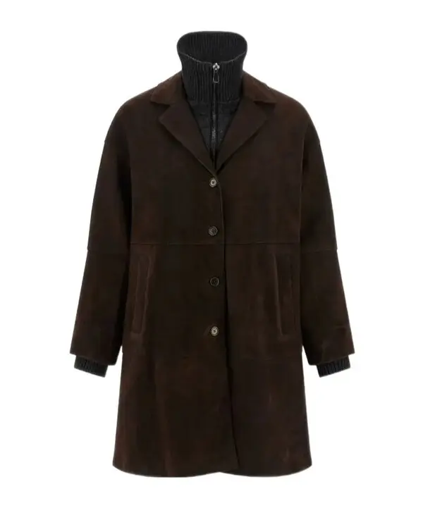 P.a.r.o.s.h Monet Suede Coat - Black