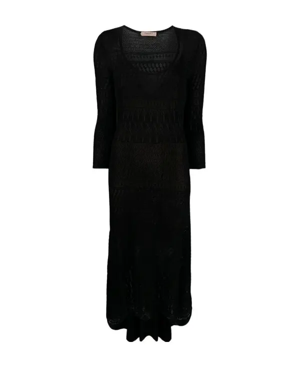 TWINSET Open-knit Midi Dress