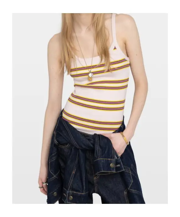 Zadig&Voltaire Striped Ribbed Tank Top