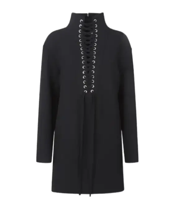 Khaite Lace-up High-neck Lee Dress