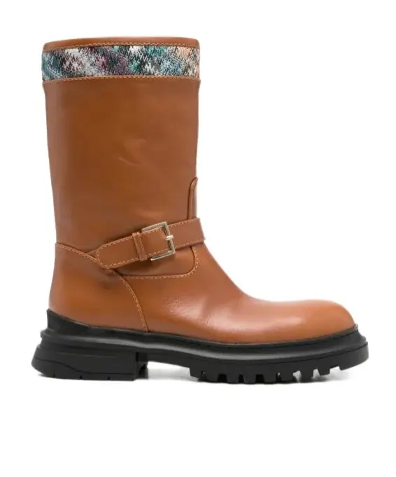 Missoni Buckle Strap Biker Boots