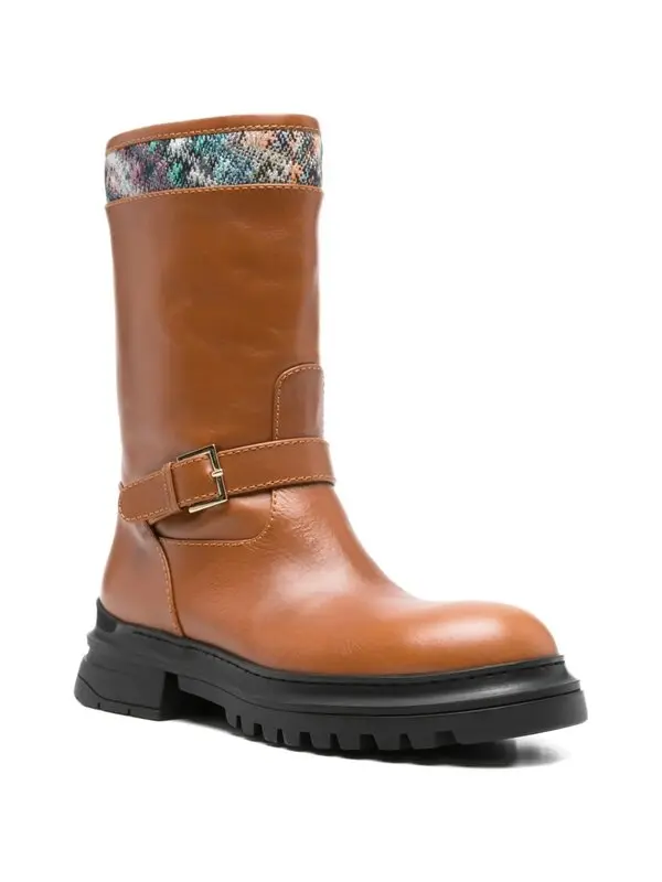 Missoni Buckle Strap Biker Boots