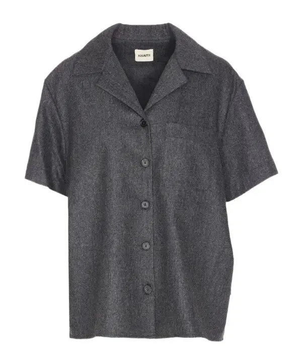 Khaite Riordan Buttoned Short-sleeve Shirt
