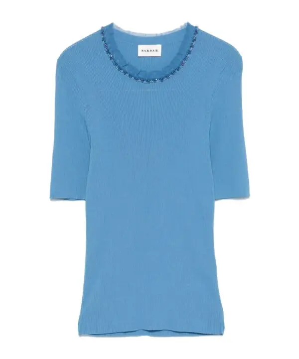 P.a.r.o.s.h Bead-embellished T-shirt