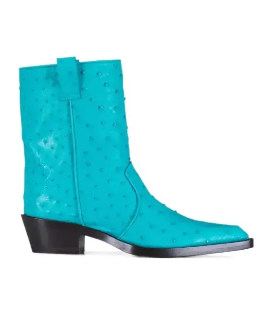 Khaite Ostrich Short Boots