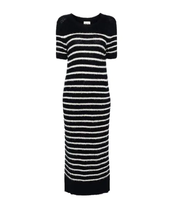 Khaite Striped Cashmere-silk Knit Tube Dress