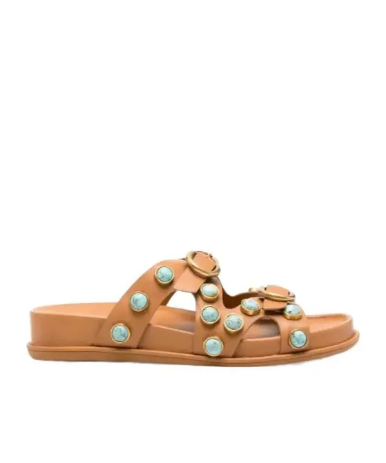 Cult Gaia Blair Buckle Embellished Sandals - Brown