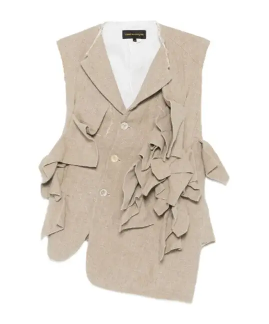 Comme Des Garçons Diagonal Single-breasted Sleeveless Jacket