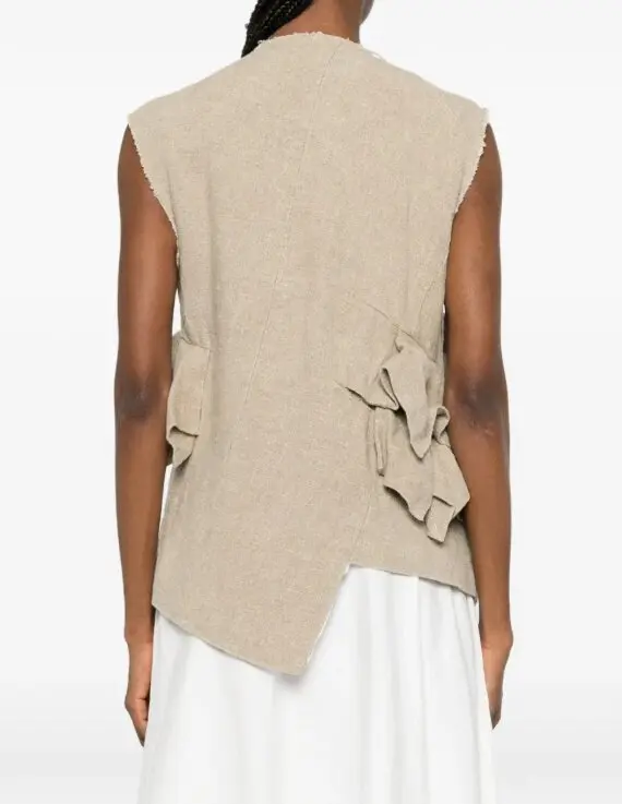 Comme Des Garçons Diagonal Single-breasted Sleeveless Jacket