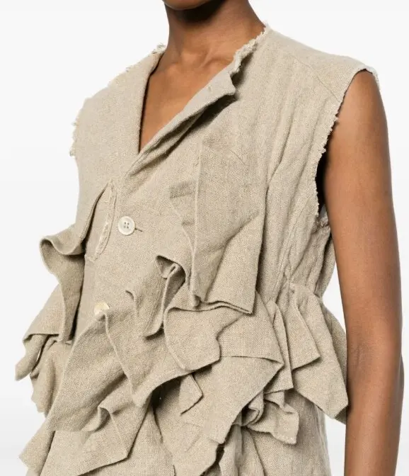 Comme Des Garçons Diagonal Single-breasted Sleeveless Jacket
