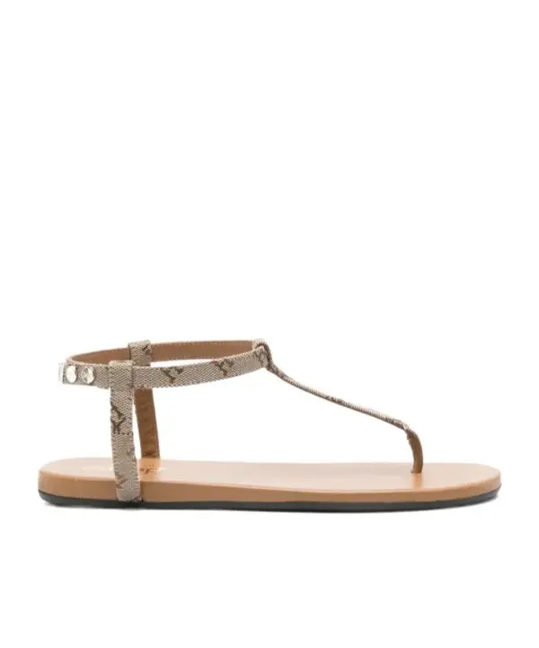 Herno Logo-print Leather Sandals - Nude