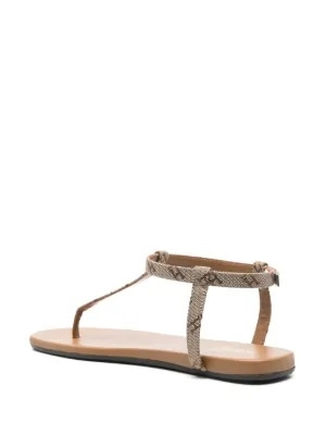Herno Logo-print Leather Sandals - Nude