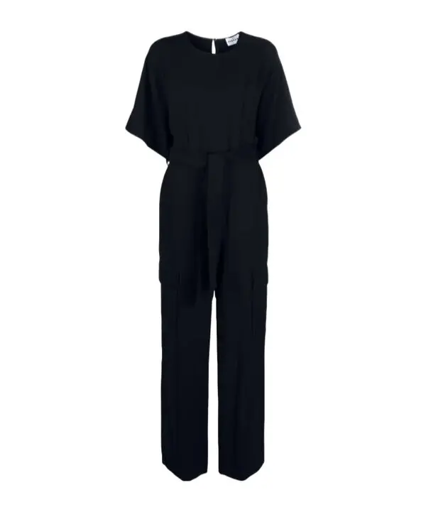 P.a.r.o.s.h Poker Short-sleeve Jumpsuit - Black