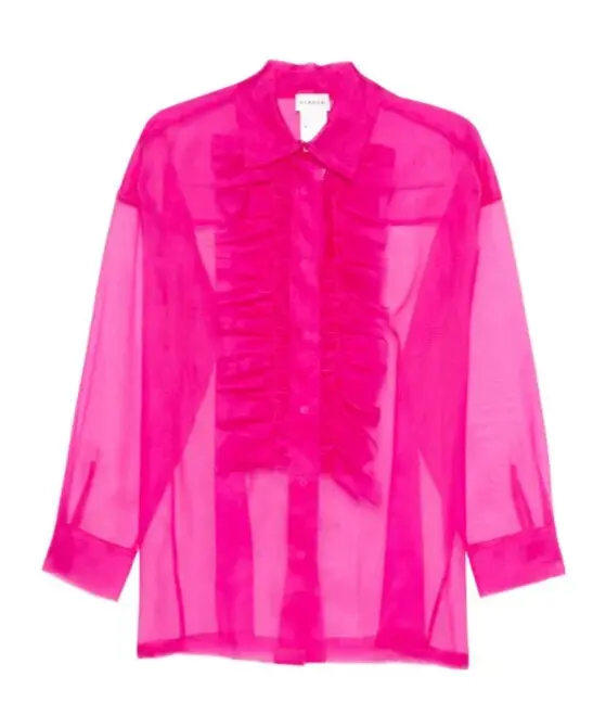 P.a.r.o.s.h Sheer Ruffled Silk Shirt