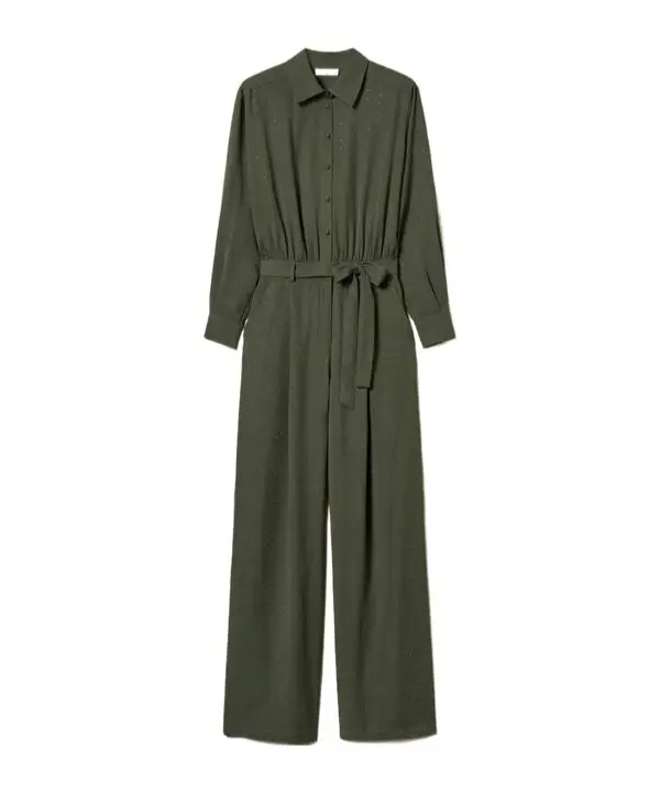 TWINSET Stud-embellished Twill Jumpsuit
