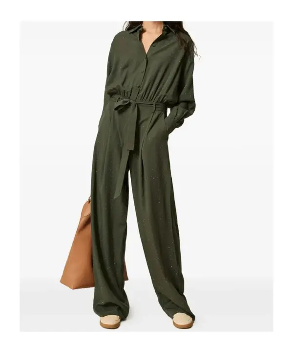 TWINSET Stud-embellished Twill Jumpsuit