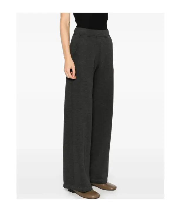 P.a.r.o.s.h Mélange Effect Stretch-jersey Wide Leg Trousers