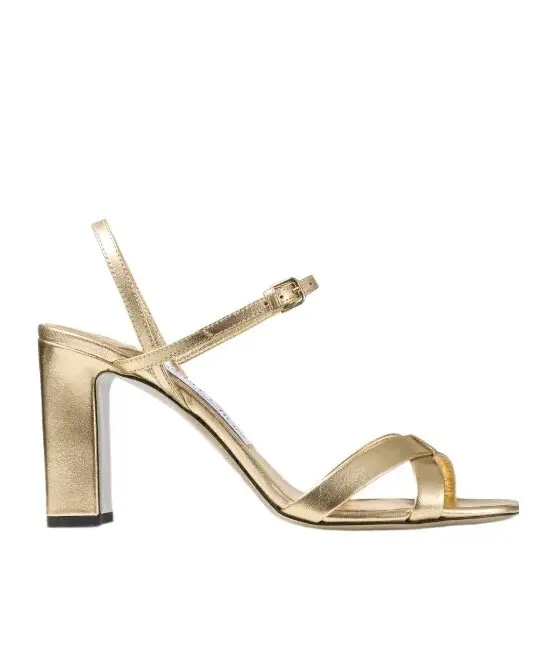 JIMMY CHOO Elsy Crossover-strap Heeled Sandals - Nude