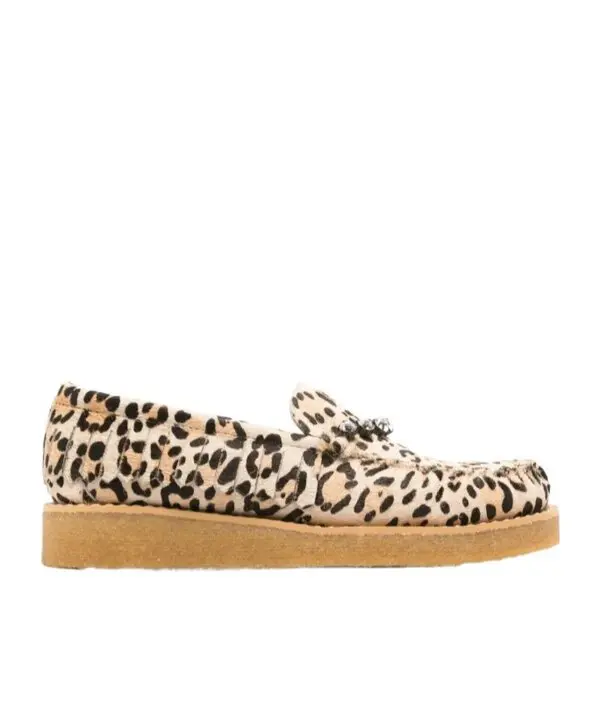 FORTE_FORTE Crystal-embellished Animal-pattern Loafers